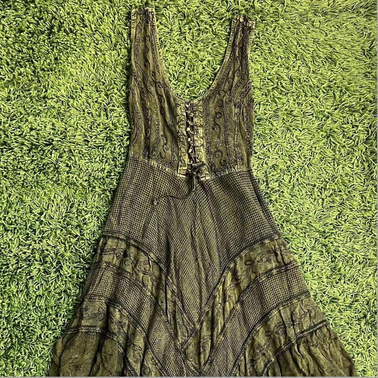 UNIF Women's Green Dress | Depop