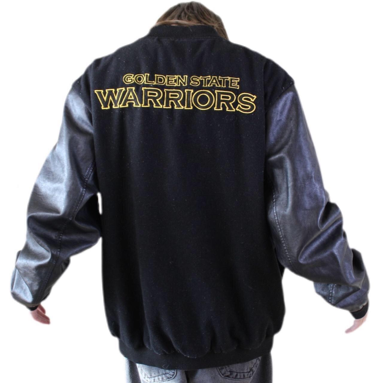 Vintage NBA Leather Letterman Jacket Varsity Golden... - Depop