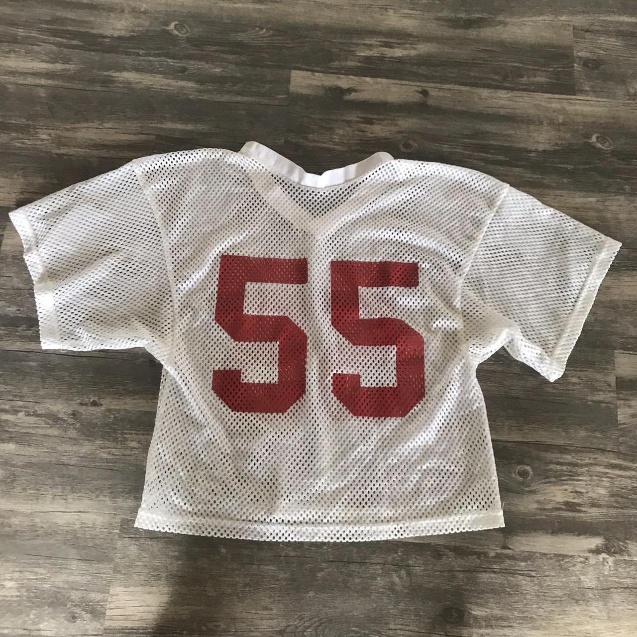 Vintage Football Jersey Cropped Crop Top Net Webbed... - Depop