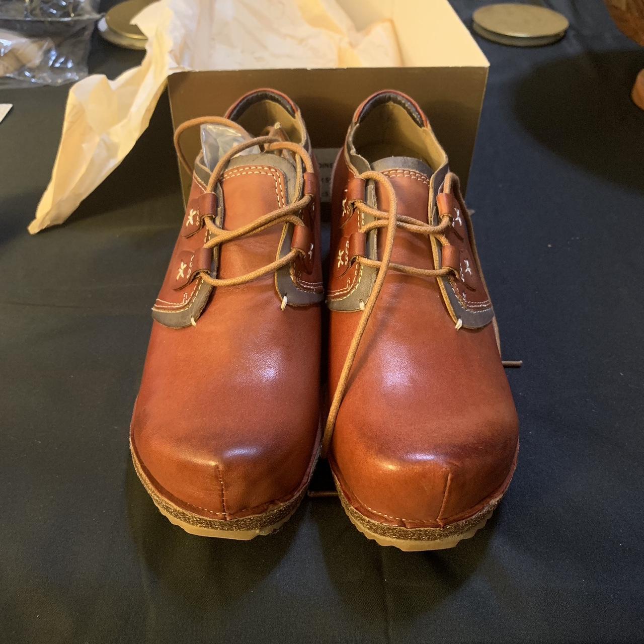 - L’artiste orange brown clogs with laces - brand... - Depop