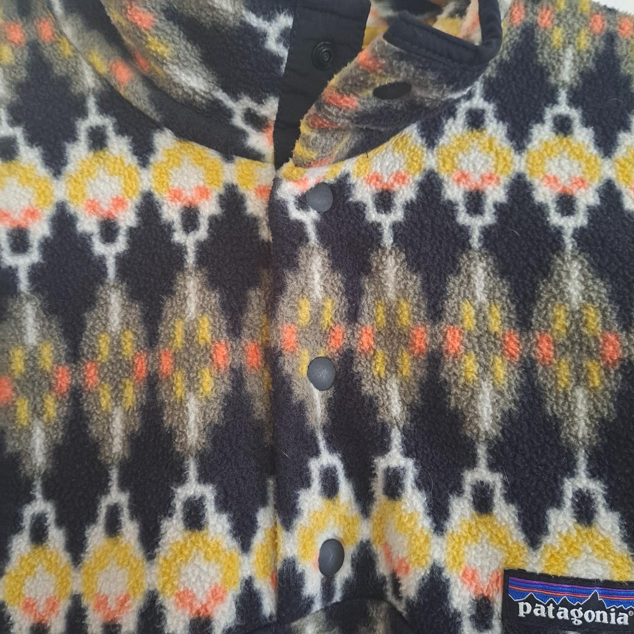 Patagonia Southwest Yellow Aztec Print Synchilla... - Depop