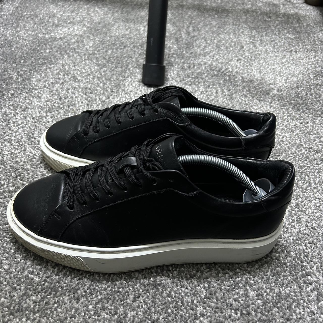 Arne black and white smart / casual trainers - uk... - Depop