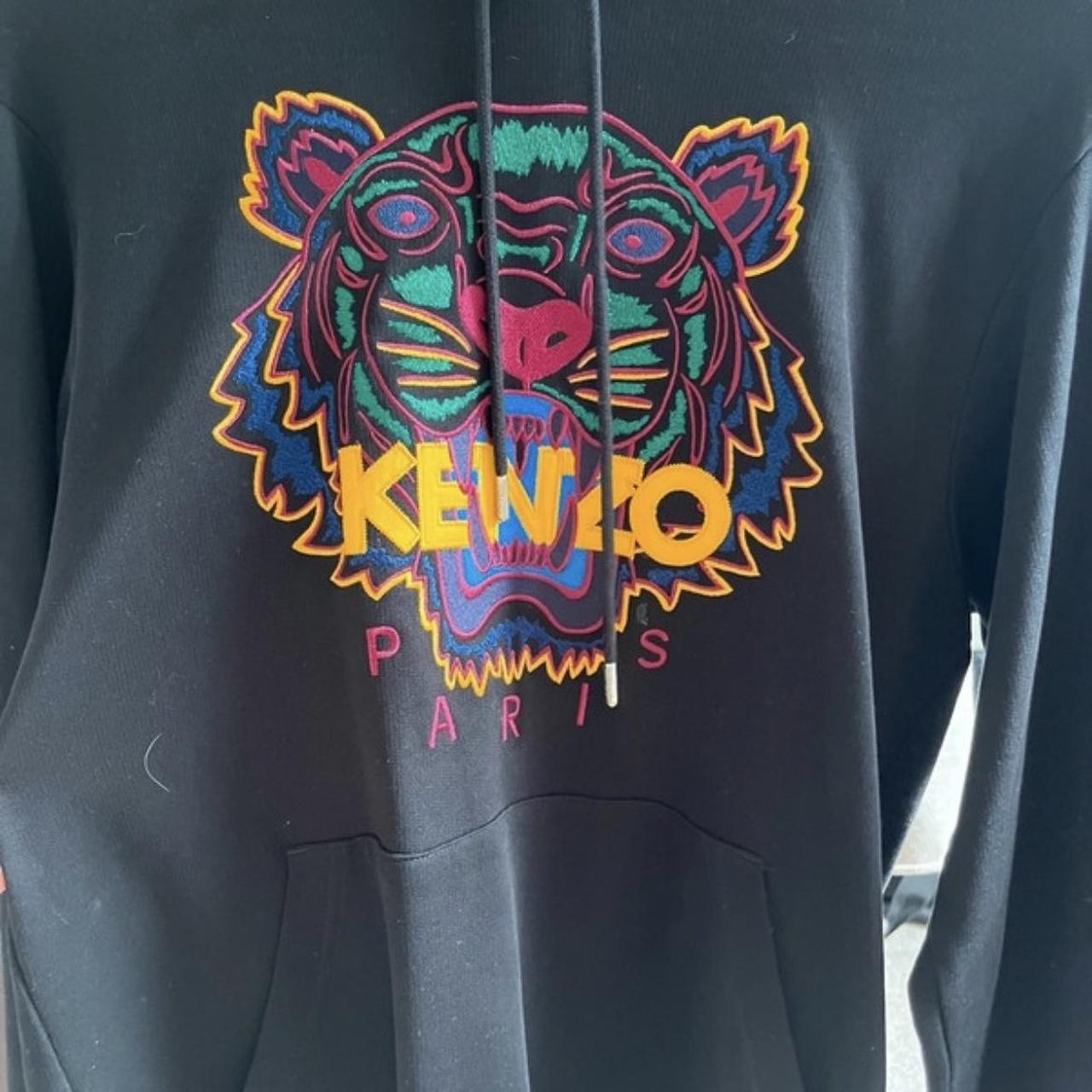 Black Kenzo hoodie size S Only worn a couple times,... - Depop