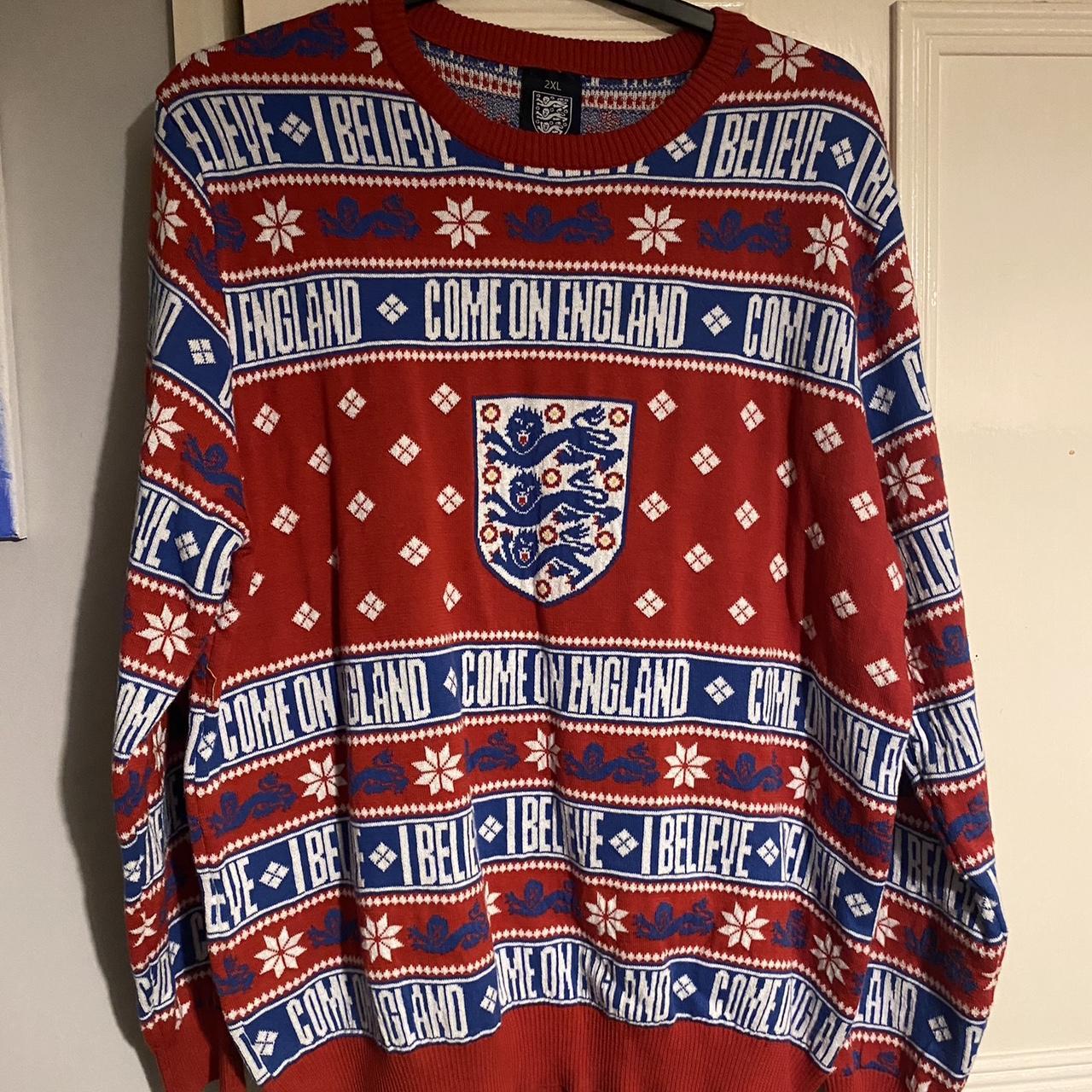England Christmas Jumper Size XXL Red, white and... - Depop