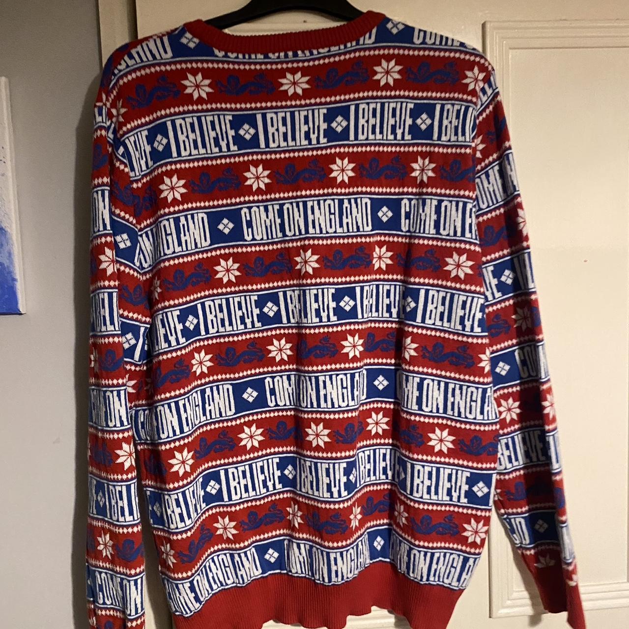 England Christmas Jumper Size XXL Red, white and... - Depop