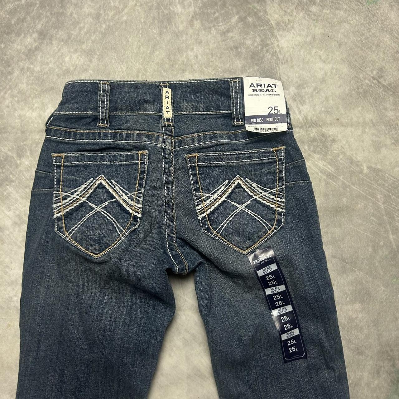 Ariat Real Denim Mid waist boot cut baggy denim... - Depop