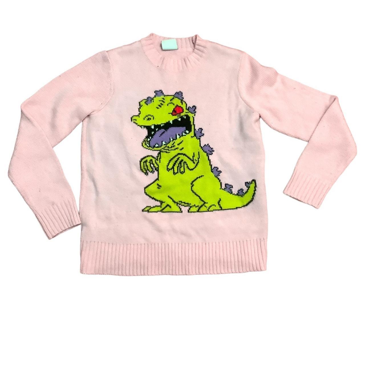 NICKELODEON Rugrats Reptar Pink Knit... - Depop
