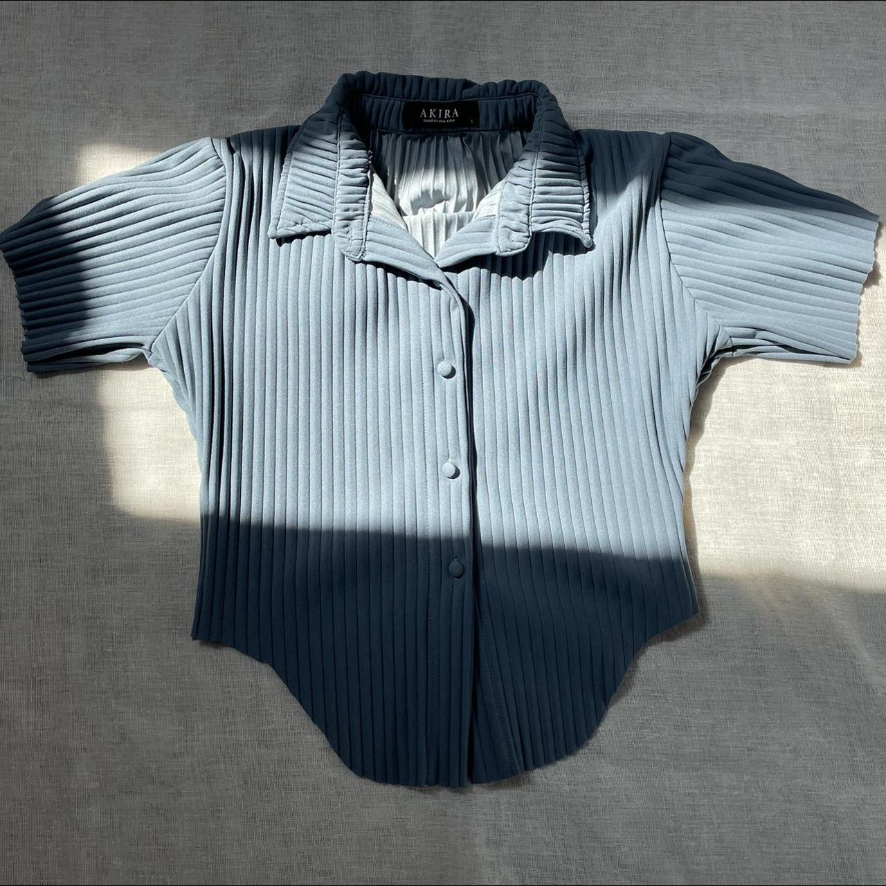 Akira Baby Blue Ribbed Top For a sophisticated... - Depop