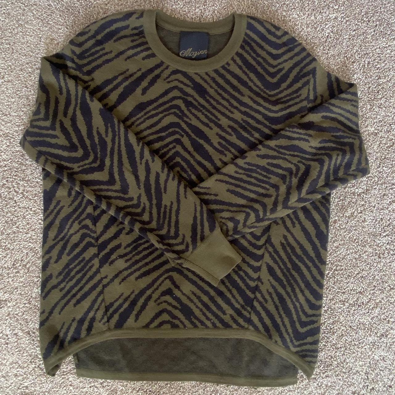 Green zebra print sweater from Japan, made in Korea | Depop