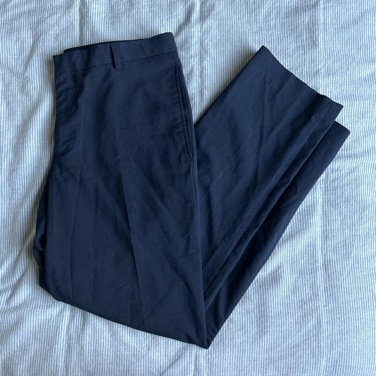 Slim fit navy blue suit trousers • fit to waist... - Depop