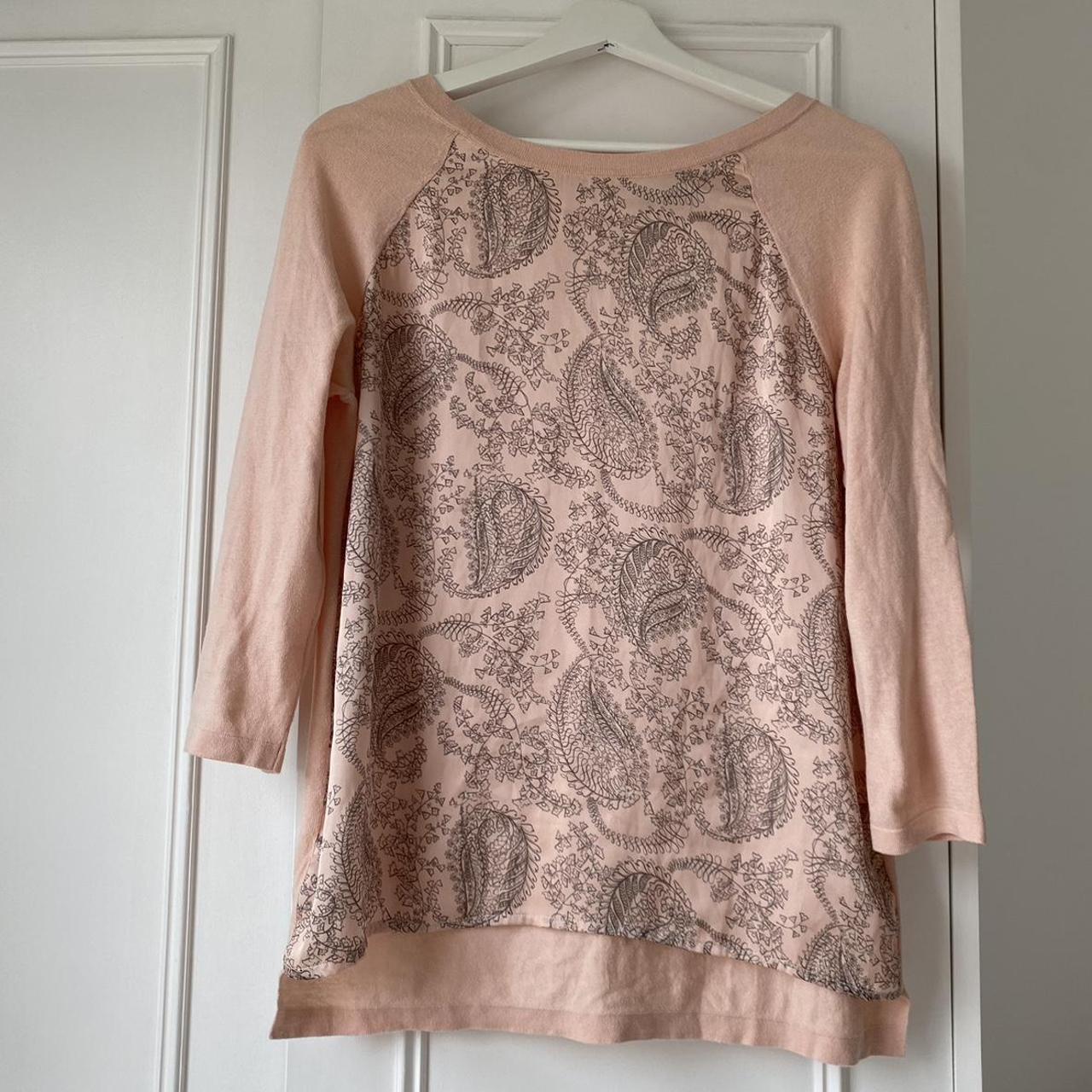 Laura Ashley Long Sleeve Light Pink Top with... - Depop