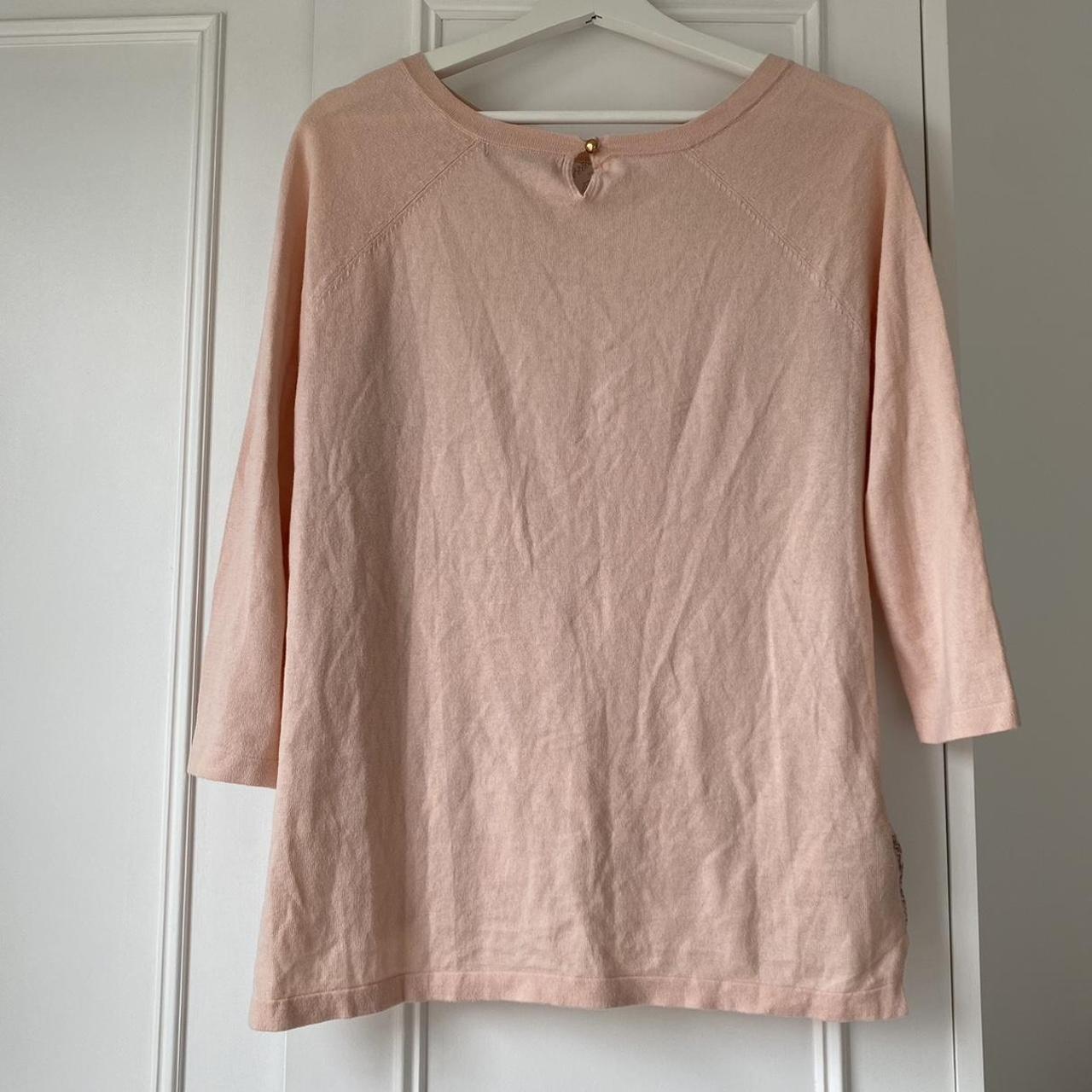 Laura Ashley Long Sleeve Light Pink Top with... - Depop