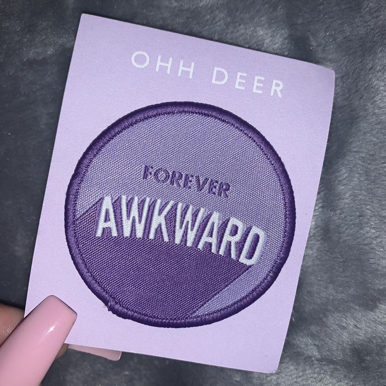 FOREVER AWKWARD PATCH 💜 Purple introvert lilac... - Depop