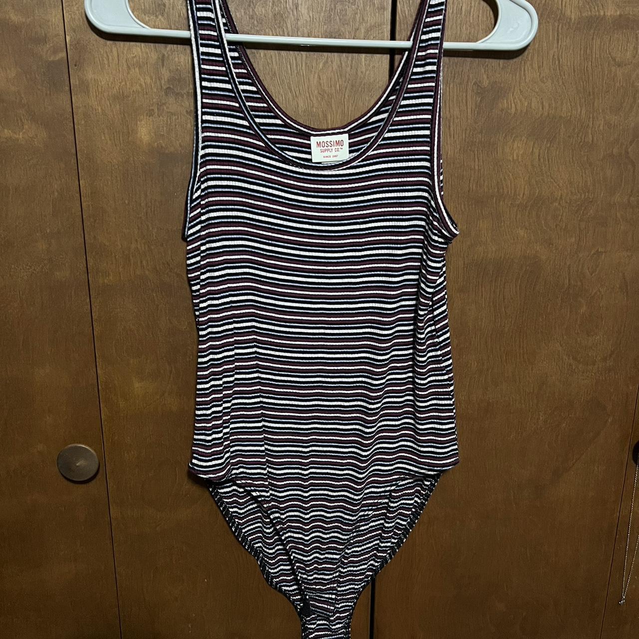Mossimo supply co form fitting striped body... - Depop
