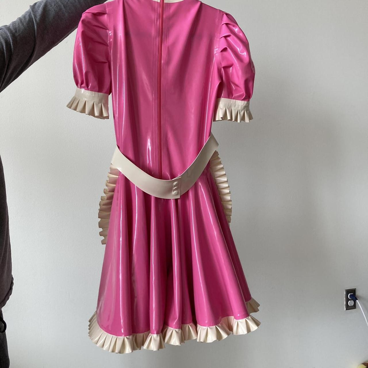 Latex rubber pink maid dress uniform from Libidex.... - Depop