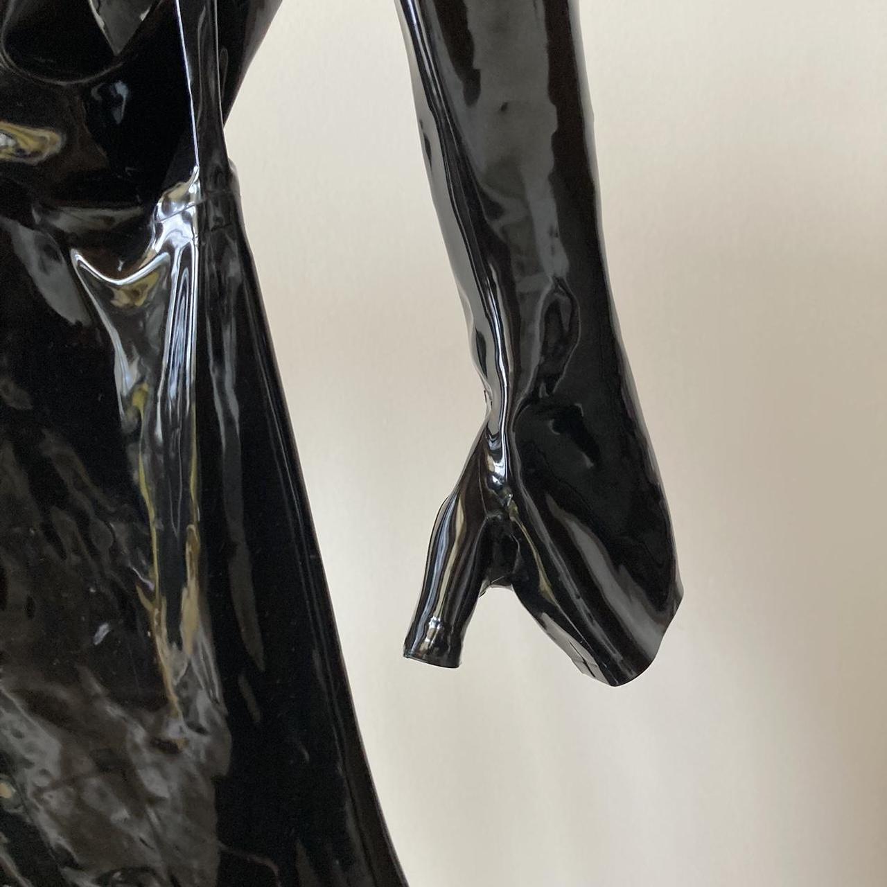 Libidex Latex rubber black long sleeve tight midi... - Depop