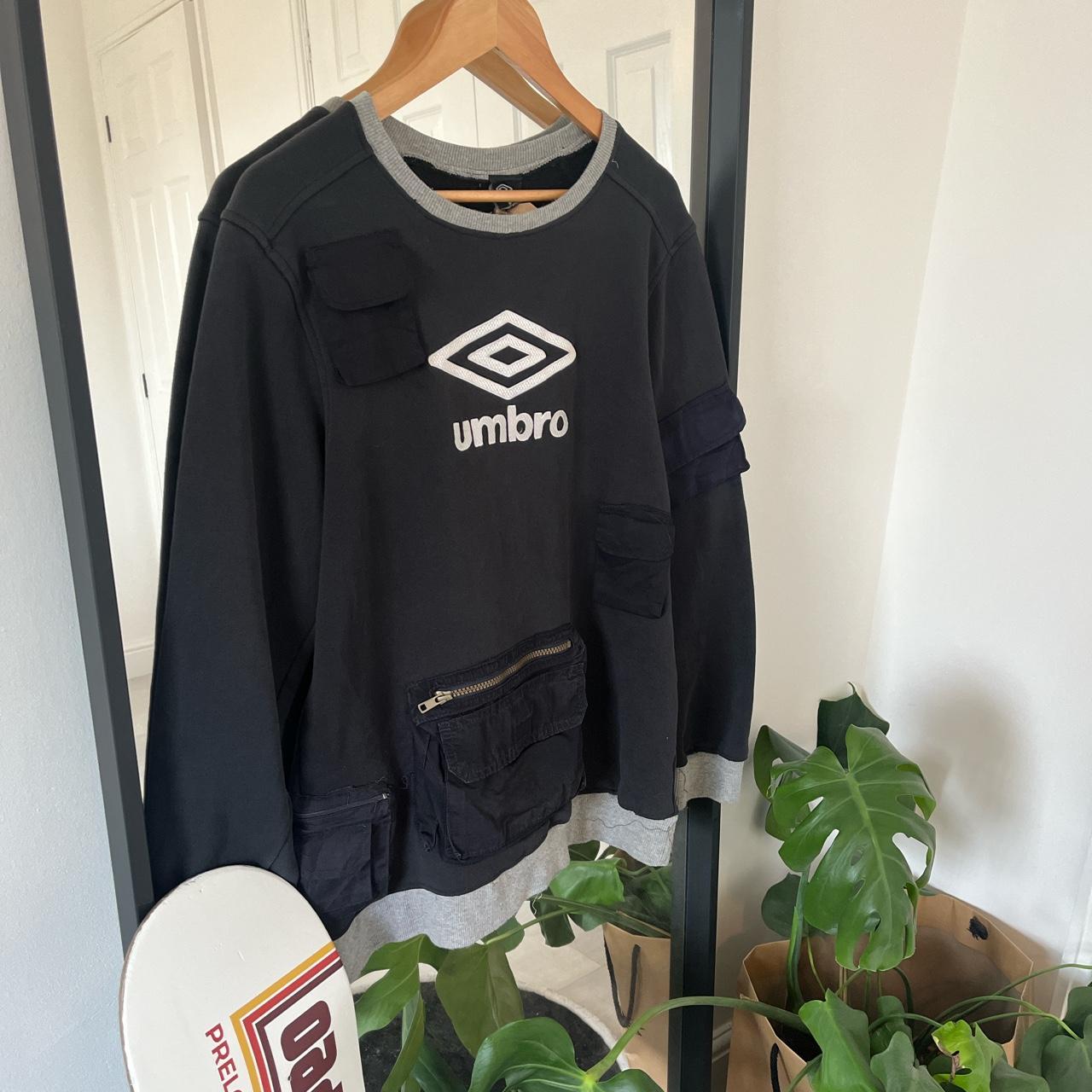 Reworked vintage Umbro sweater with really cool... - Depop