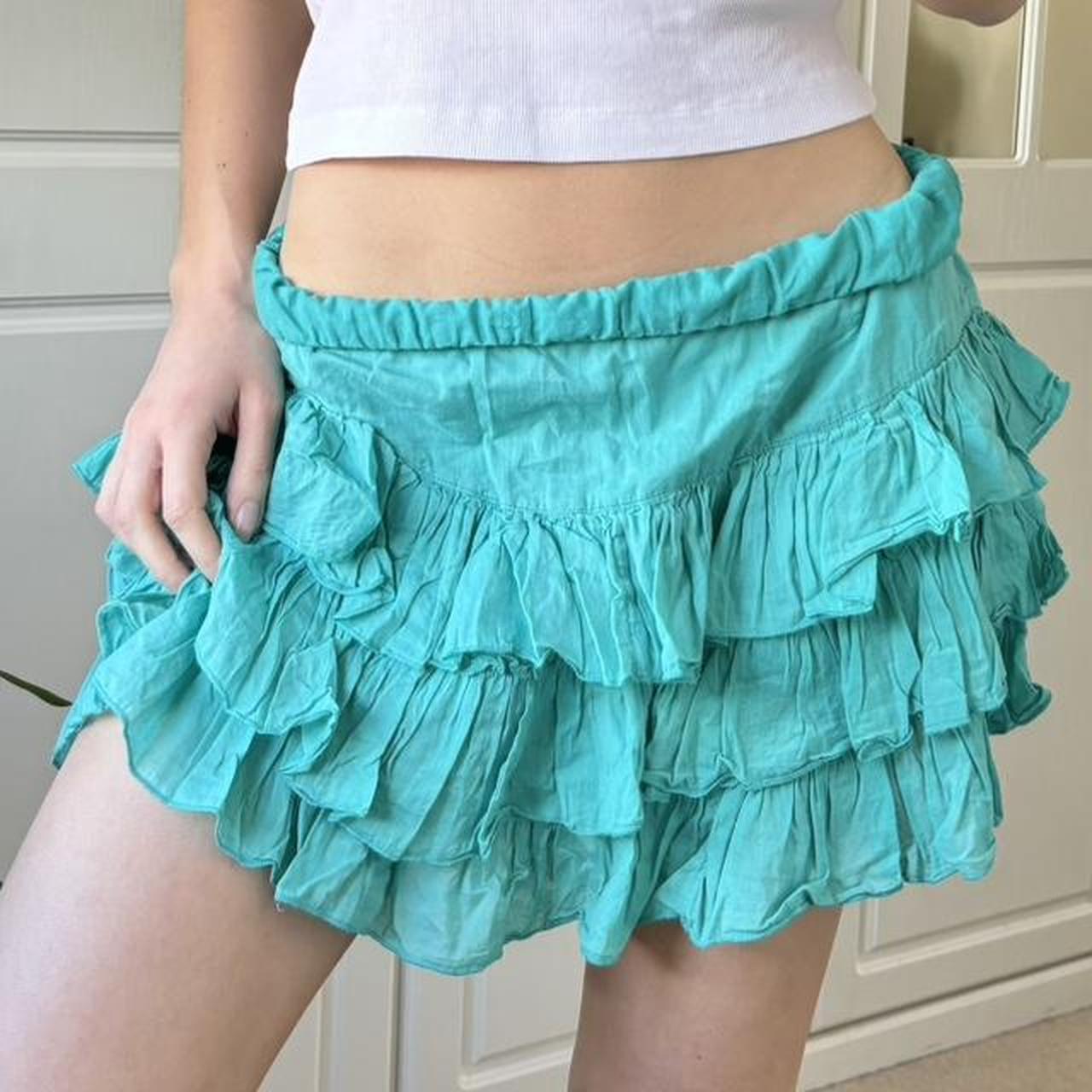 Blue rara ruffled layered skirt No labels but shown... - Depop