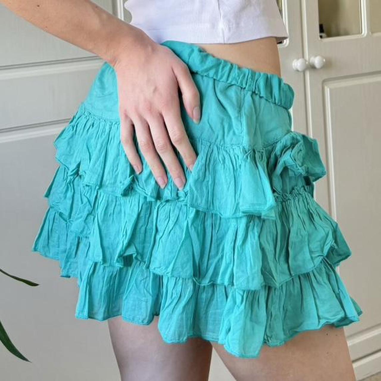 Blue rara ruffled layered skirt No labels but shown... - Depop