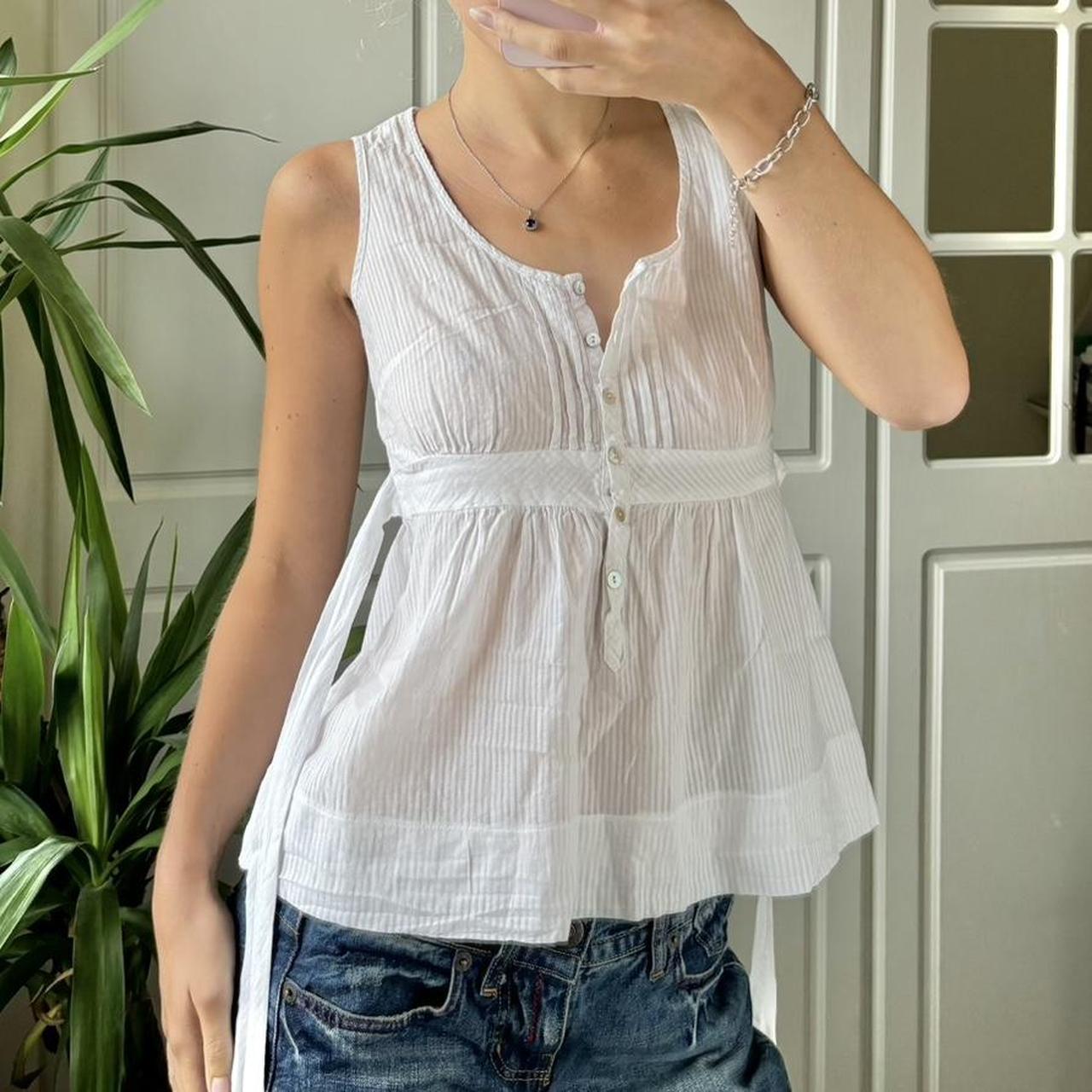 Super cute white summer top Babydoll / milkmaid... - Depop