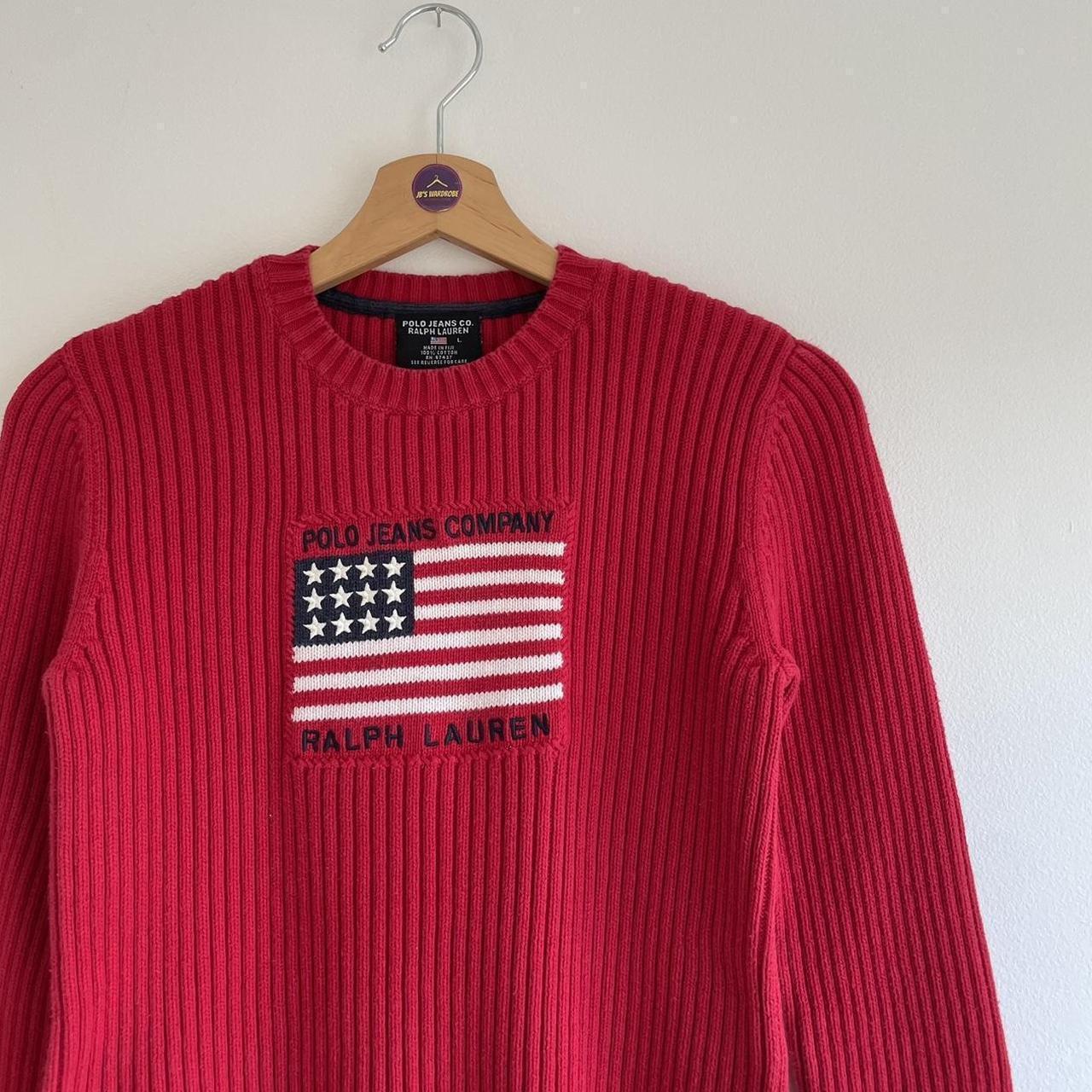 Ralph Lauren Jumper Red Vintage Polo Jeans Co Ralph... - Depop