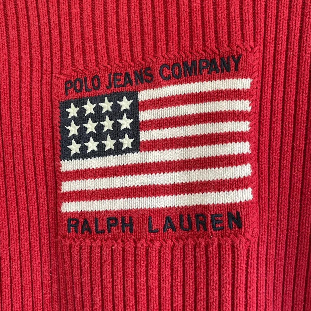 Ralph Lauren Jumper Red Vintage Polo Jeans Co Ralph... - Depop