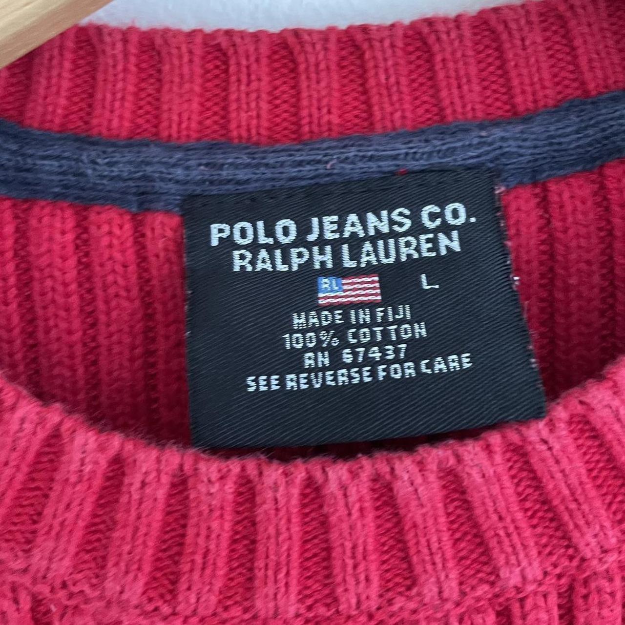 Ralph Lauren Jumper Red Vintage Polo Jeans Co Ralph... - Depop