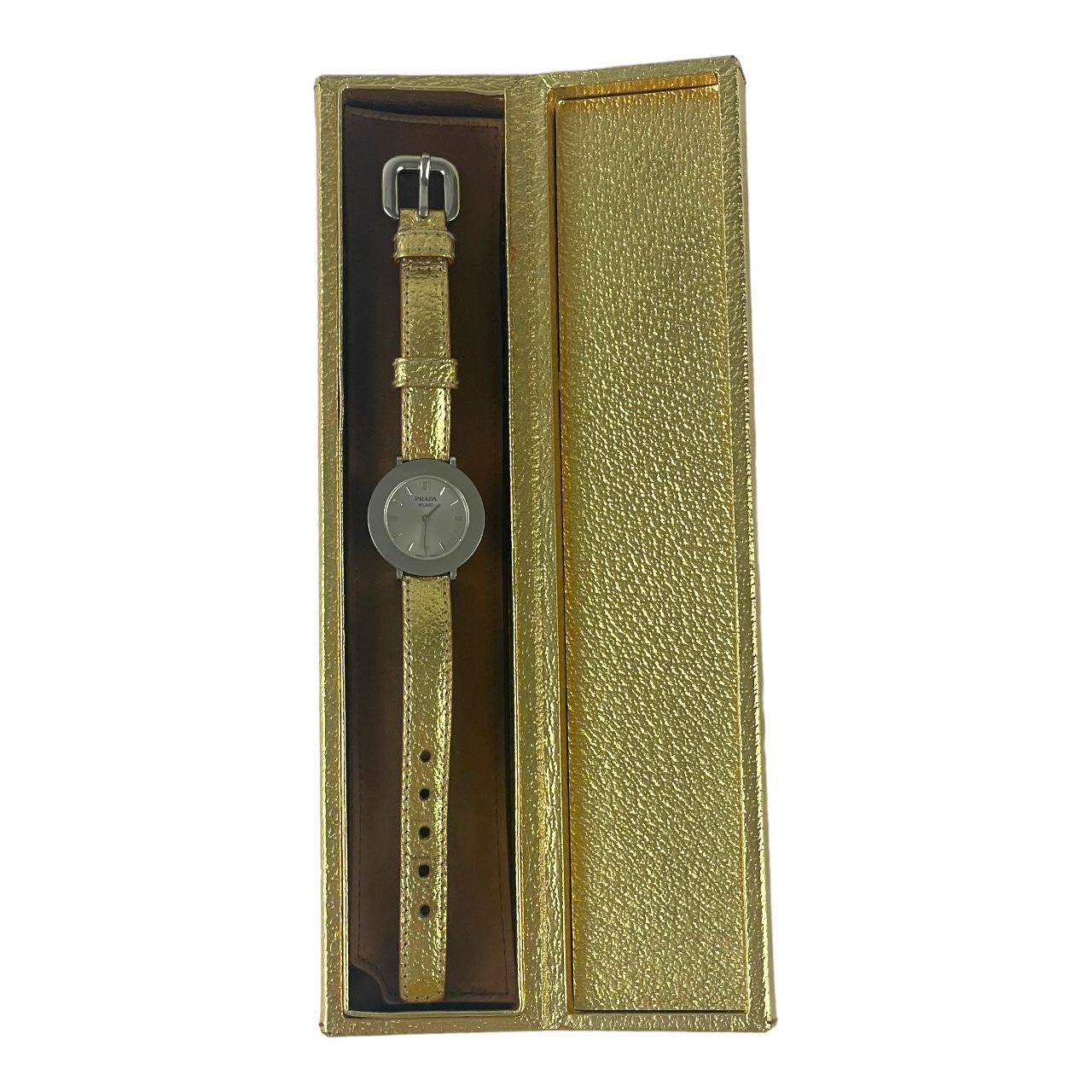 Prada Women's Gold and Silver Watch | Depop