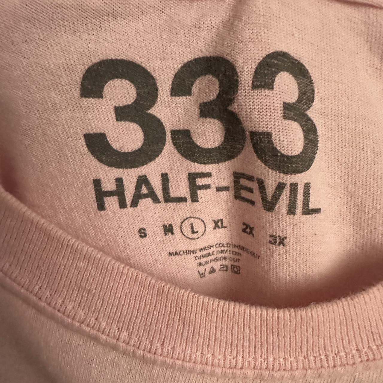 333 HALF EVIL “PROTECT AND SURVIVE” T-SHIRT -SIZE... - Depop