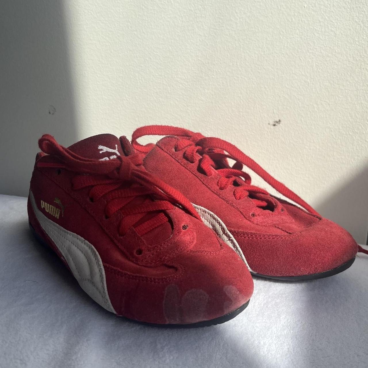 Red puma sneakers samba dupe?? very comfy sneakers... - Depop