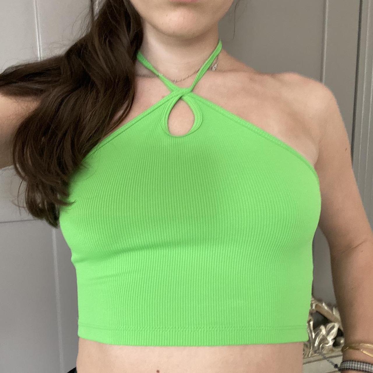 ZARA Bright green top Perf condition Zara Urban... - Depop