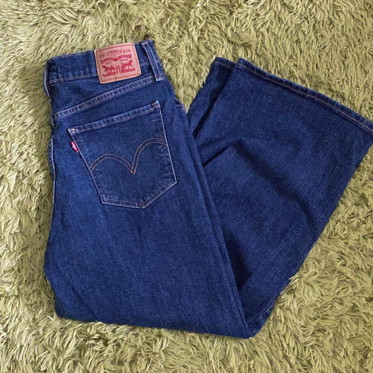 dark blue levi’s denim jeans wide leg 👖 -29” waist,... - Depop