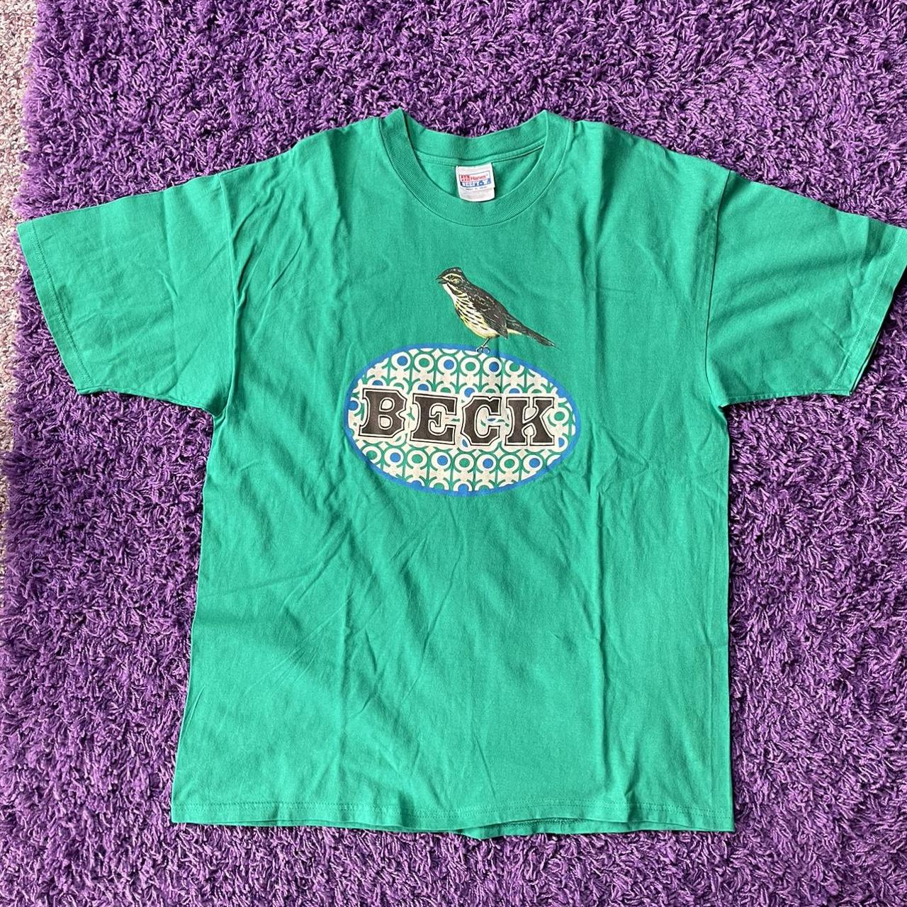 Vintage Rare Beck Bird Shirt Green Near Deadstock... - Depop