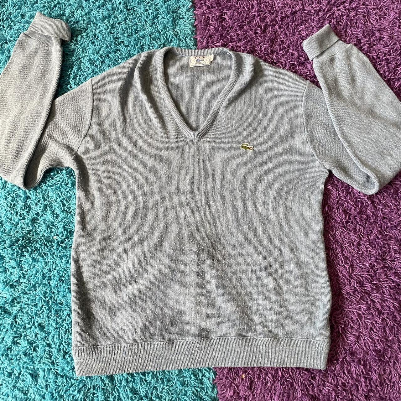 Vintage Izod Lacoste Alligator V Neck Sweater Color... - Depop