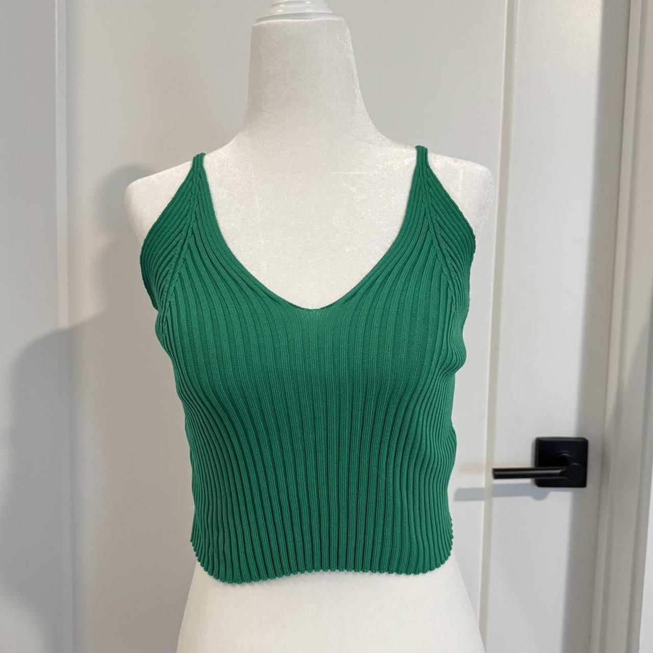 send offers‼️ - green ribbed tank - never worn... - Depop