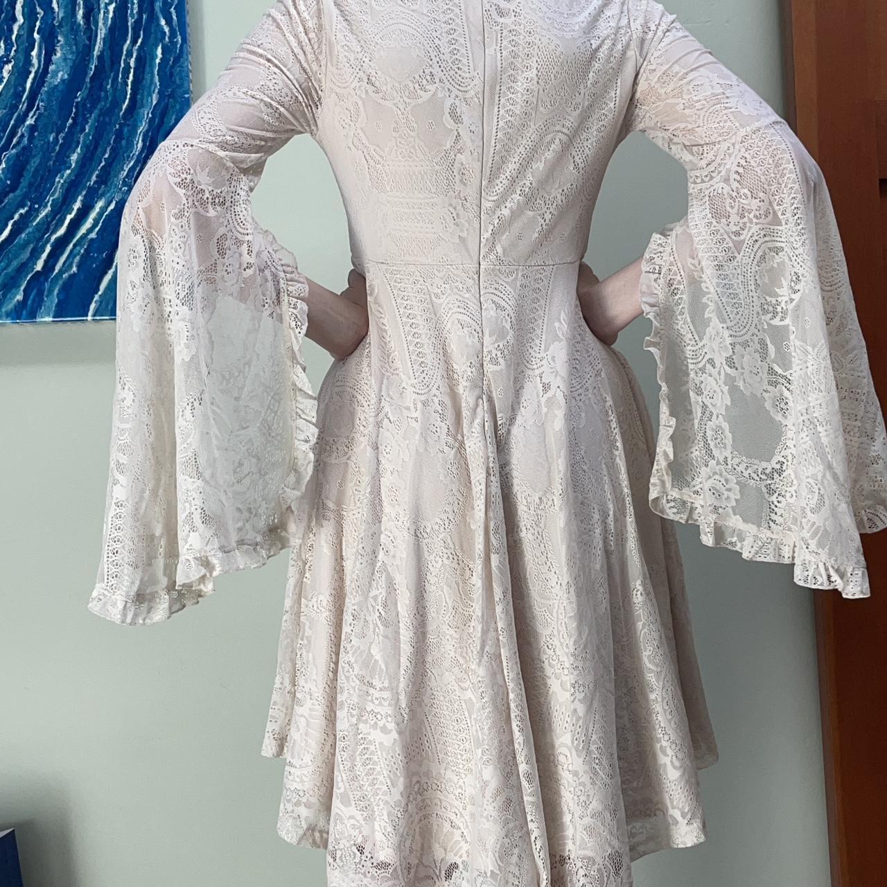 killstar killing kisses maiden dress in shade ivory.... - Depop