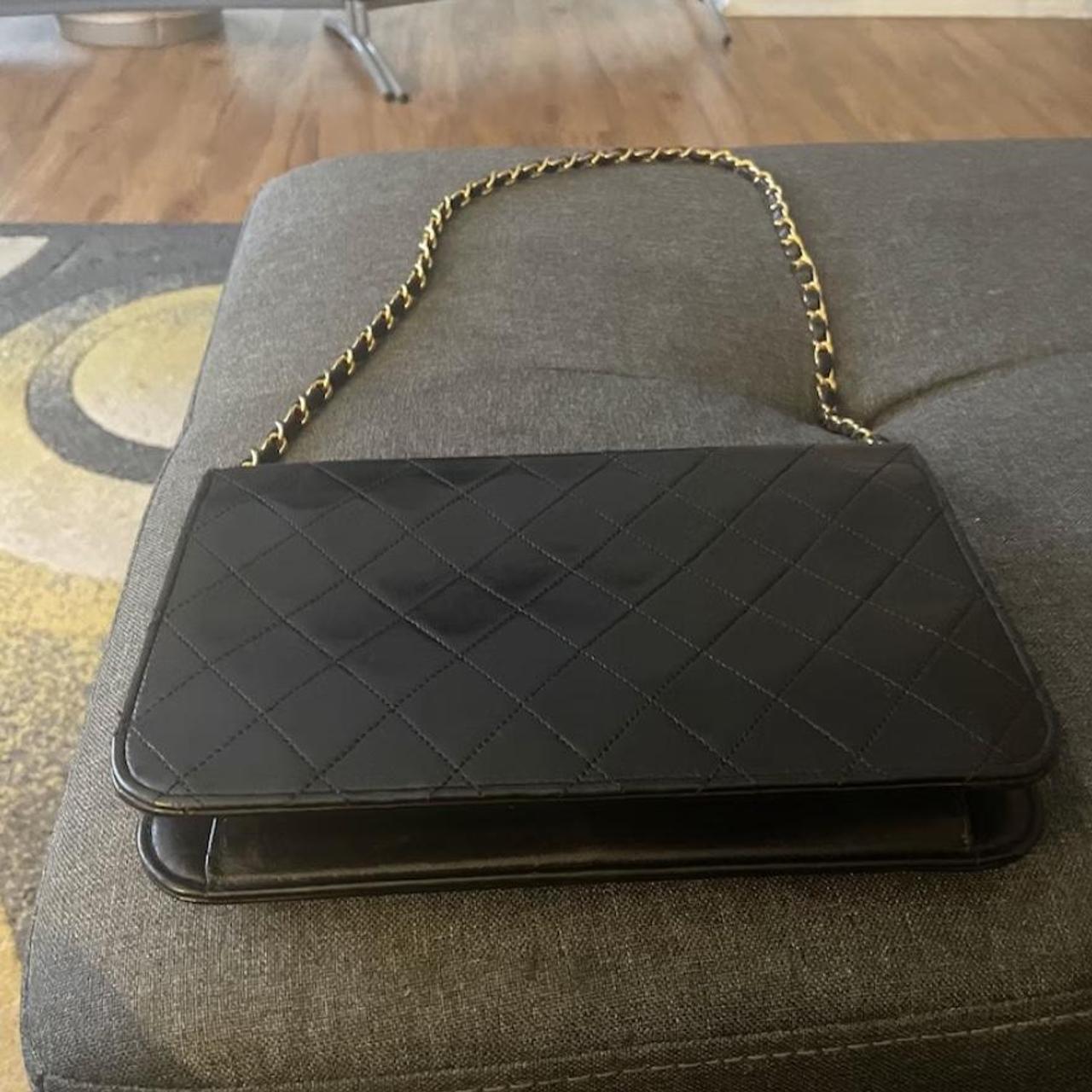 Chanel leather chain bag authentication card comes... - Depop