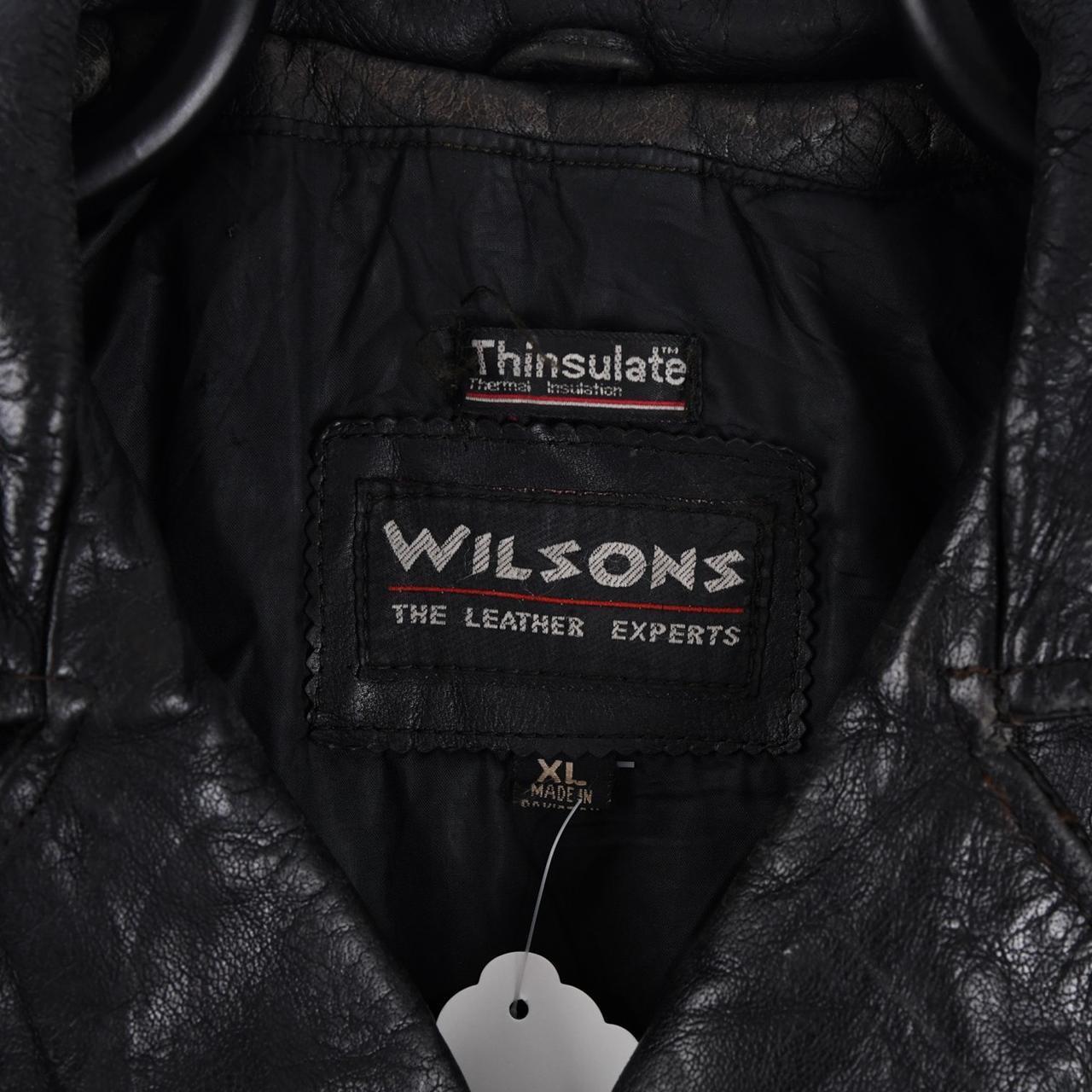 Vintage Wilsons Thinsulate Leather Jacket Black Xl... - Depop