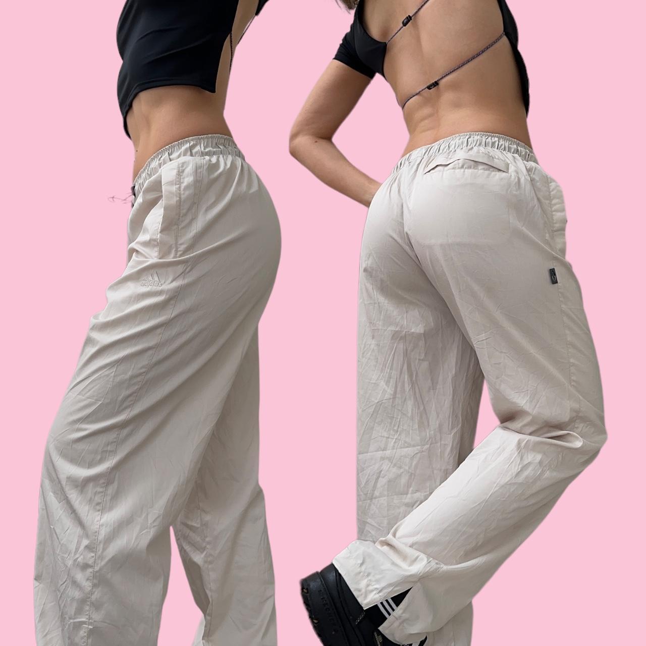 Classic 2000s adidas trackies in pale beige. in... - Depop