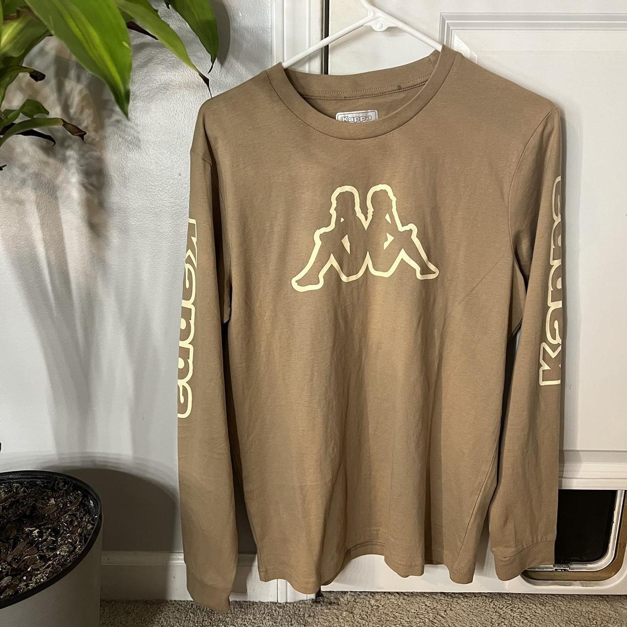 brown / tan kappa long sleeve tee. has never been... - Depop