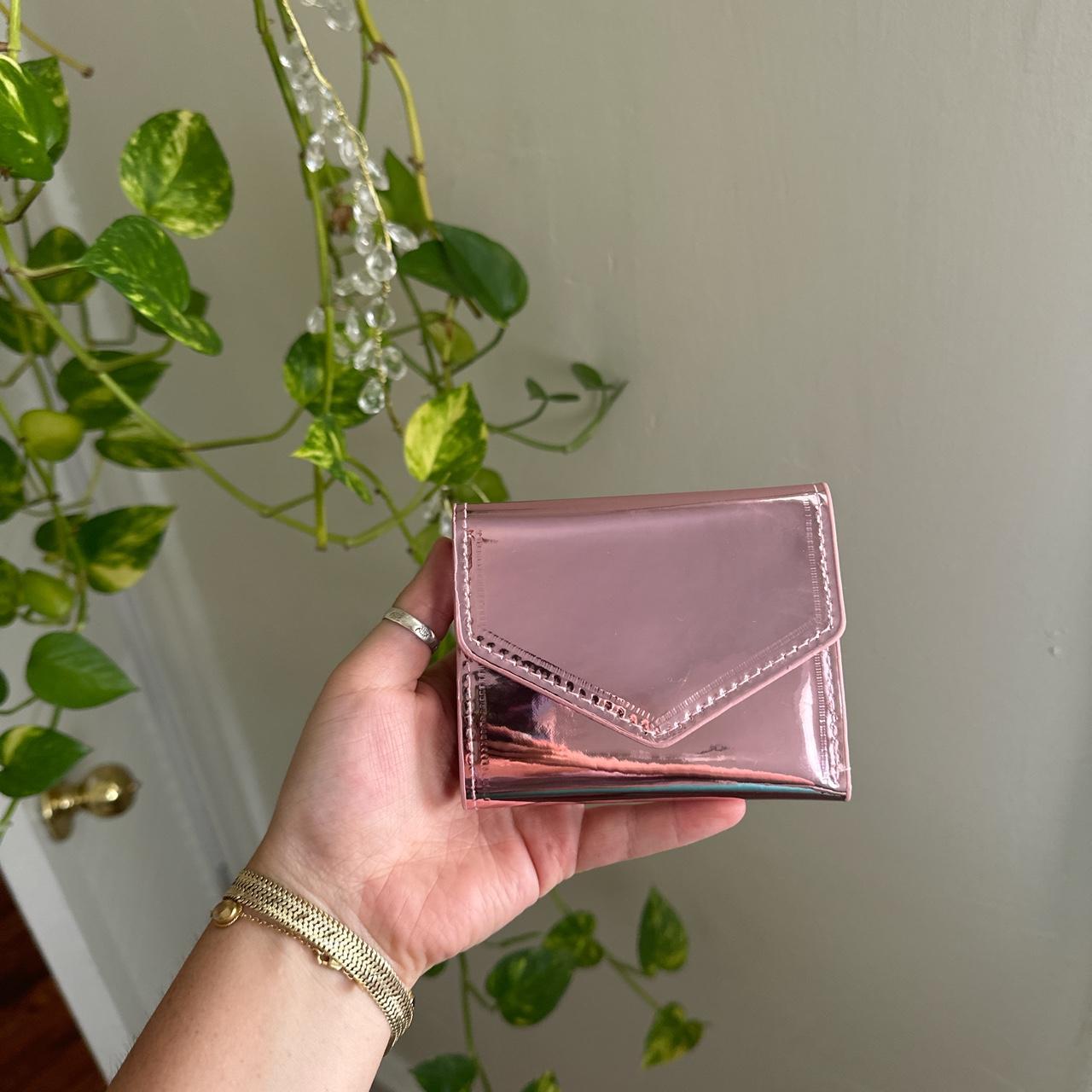 💞🫶🏻🤍 Pink chrome wallet 🤍🫶🏻💞 So cute, perfect mini... - Depop
