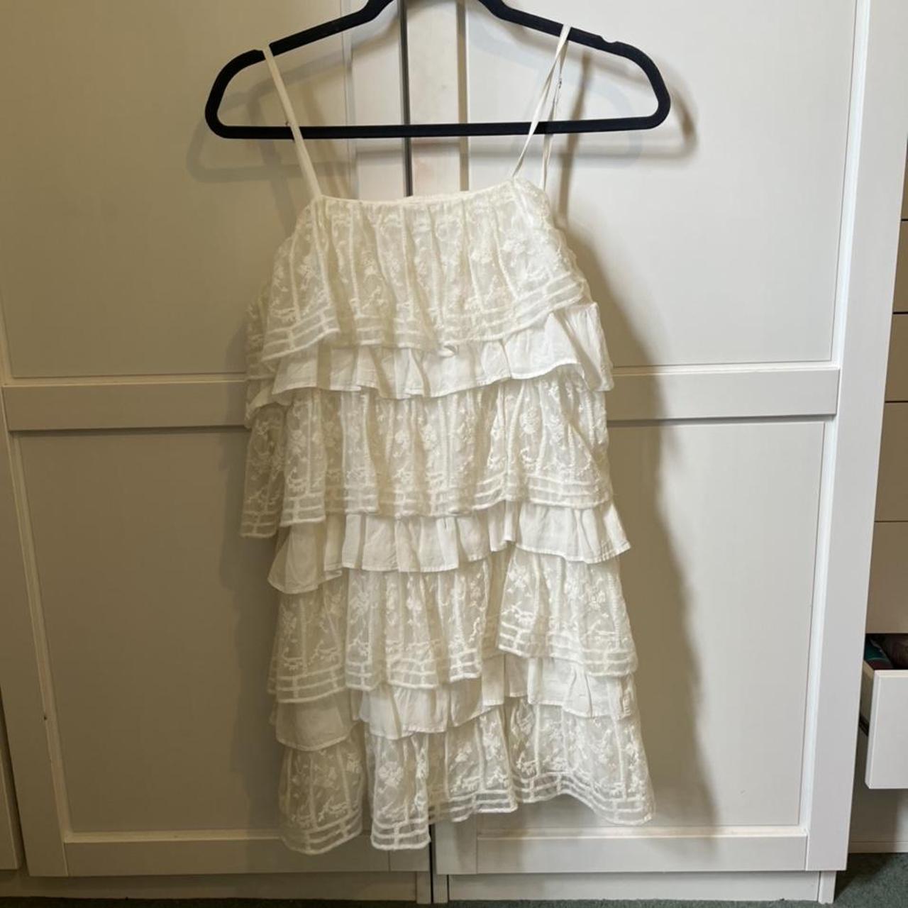 Zara white ruffle dress | Depop