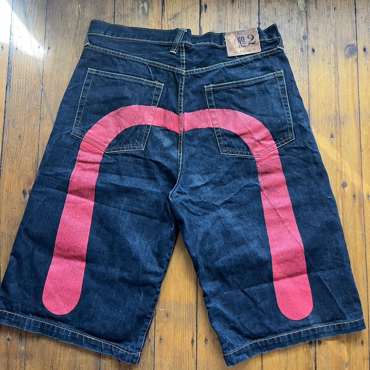 evisu jorts size 36, fit more like a 33-34 though.... - Depop