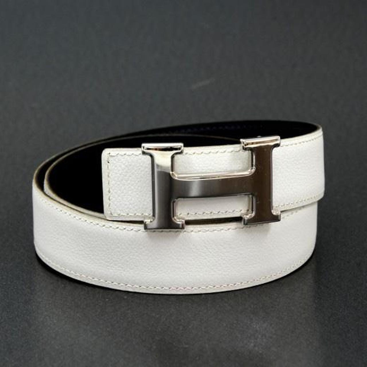 White Hermes Belt Size 30-38 - Depop