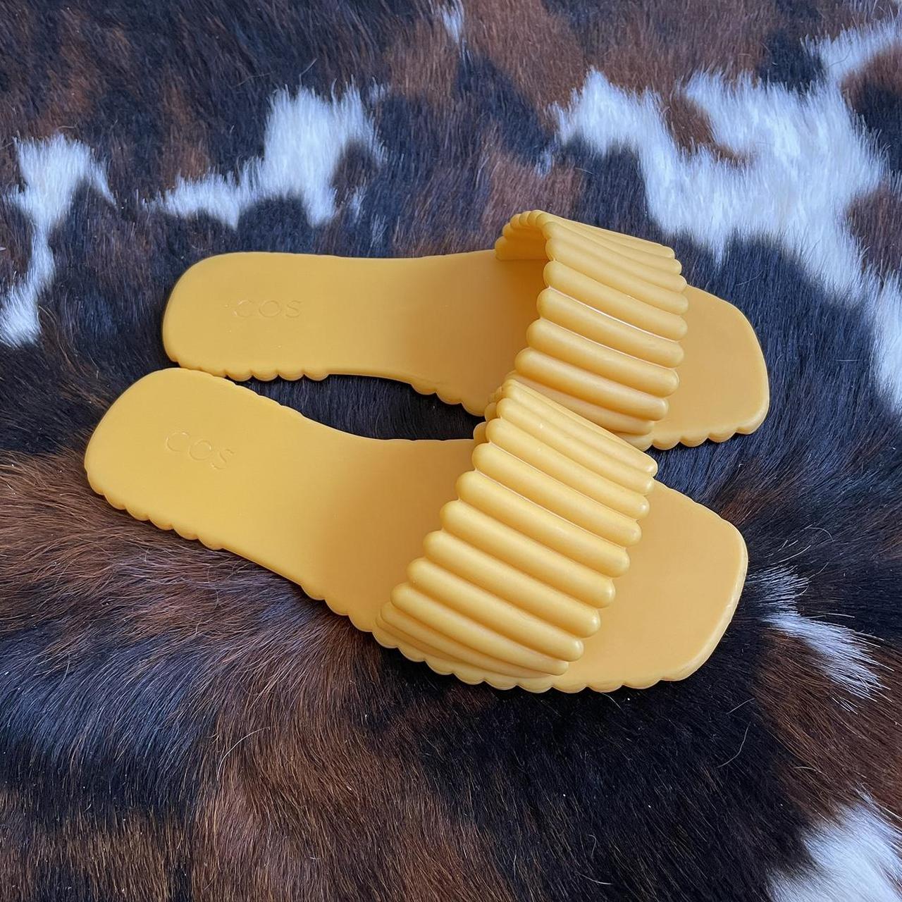 COS Women's Yellow Slides | Depop