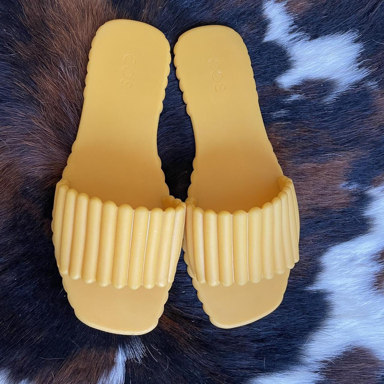 COS Women's Yellow Slides | Depop