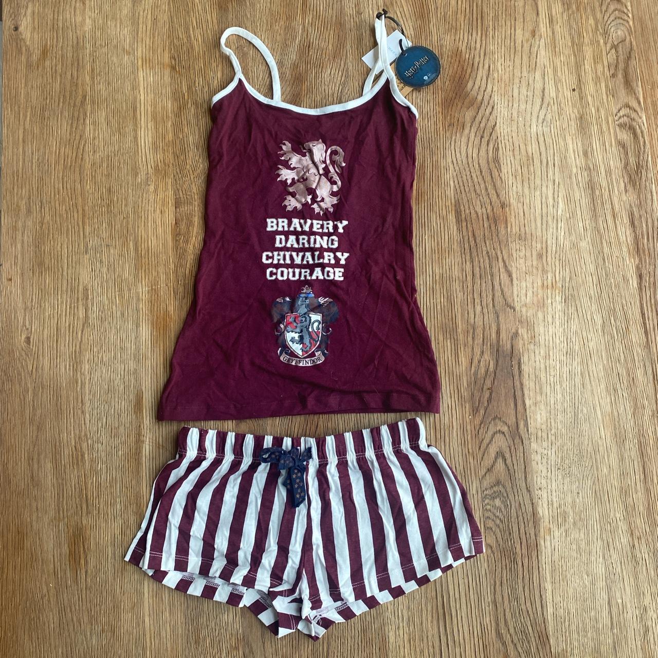 Primark Women's Burgundy and White Pajamas | Depop