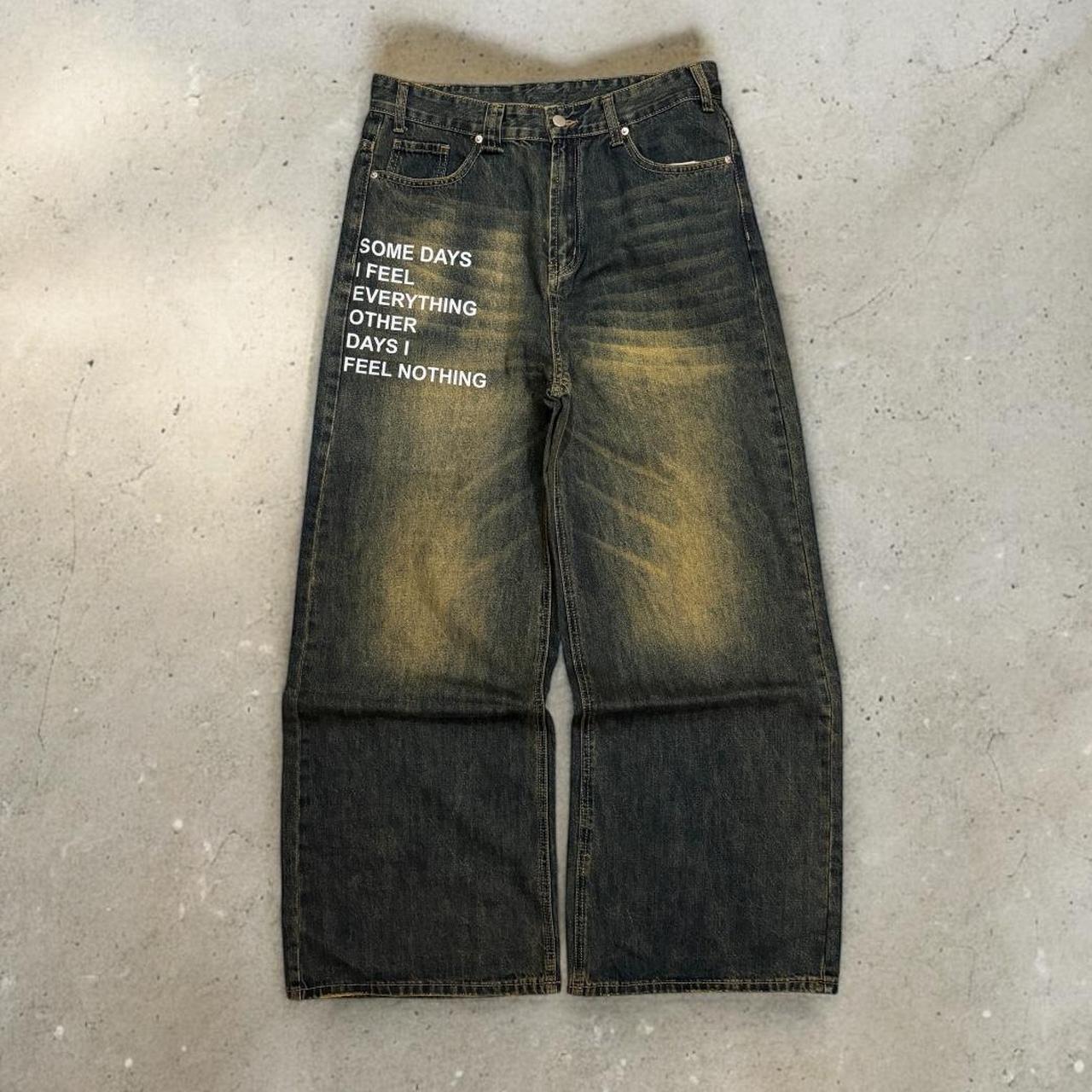 Baggy Poem Jeans by T-Total -heavyweight denim... | Depop