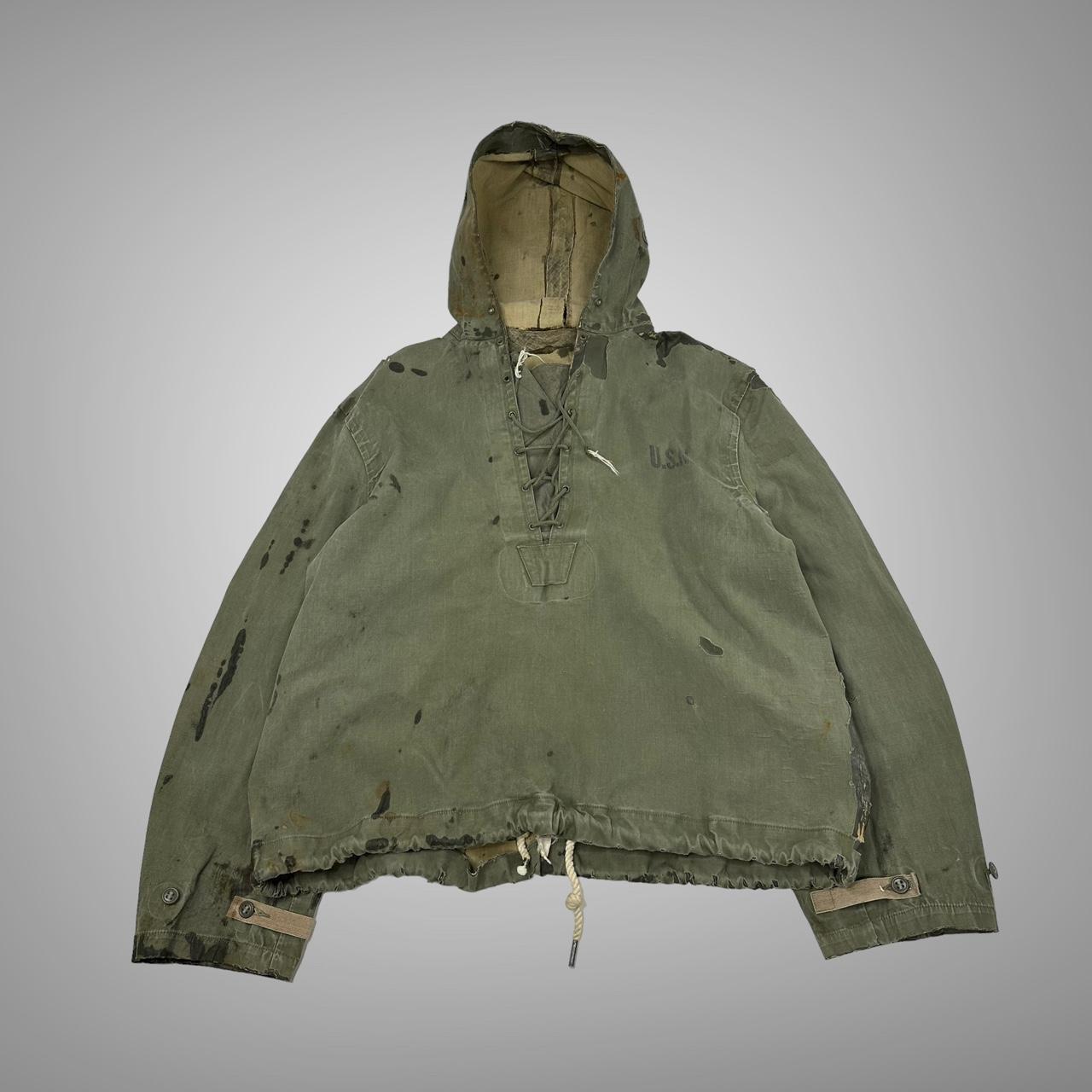 Vintage 1950s usn military smok neck jacket very... - Depop