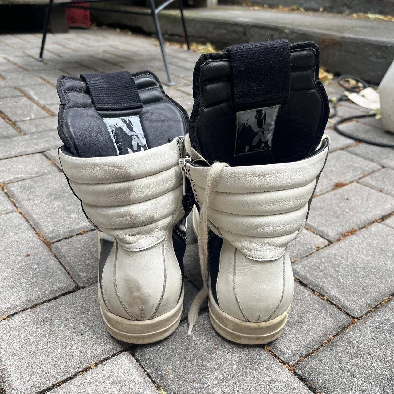 Rick Owens Women's Black and White Trainers | Depop